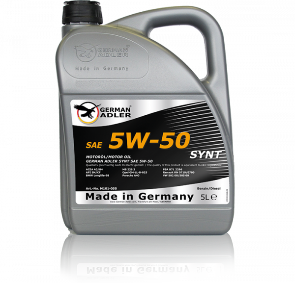 Motor Oil - SAE 5W-50 - GERMAN ADLER - Made in Germany