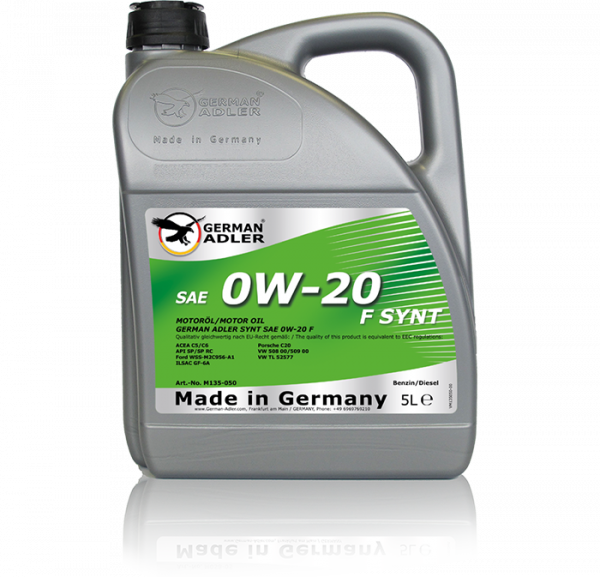 Motor Oil - SAE 0W-20 F - GERMAN ADLER - Made in Germany