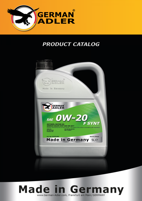 Catalog - GERMAN ADLER - MOTOR OIL PRODUCTS - Made in Germany
